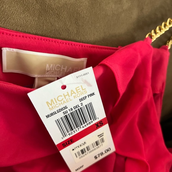 Michael Kors | Tops | Michael Kors Womens Top Xs Cold Shoulder Gold ...